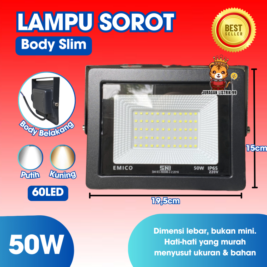 Jual LAMPU SOROT LED 50W 50 WATT / FLOODLIGHT OUTDOOR TEMBAK LAPANGAN | Shopee Indonesia