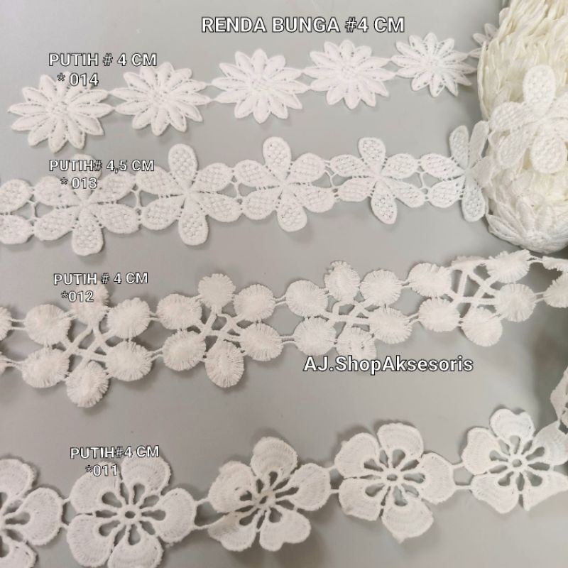 Jual RENDA BORDIR MOTIF BUNGA LEBAR 4,CM / LEBAR 5 CM ISI 7 YARD ...