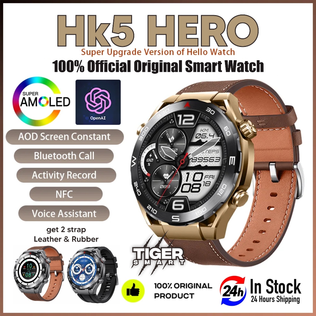 Jual SMARTWATCH HK5 HERO FULL AMOLED DISPLAYS NFC JAM TANGAN PRIA ADVENTURE | Shopee Indonesia