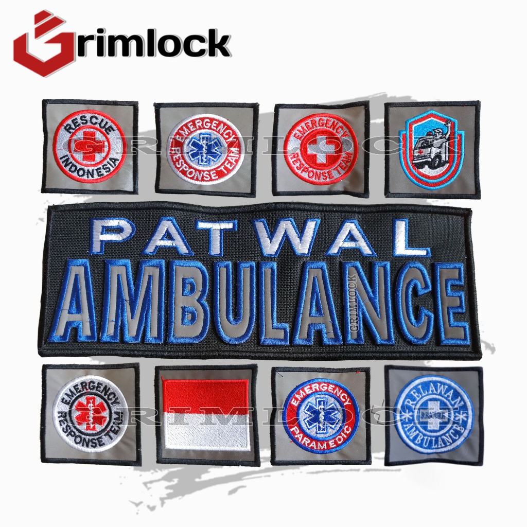 Jual Logo Bordir Patwal Ambulance / Biru / Patch Logo Bordir | Shopee ...
