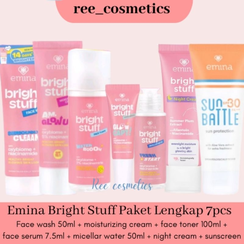 Jual Emina Bright Stuff Paket Lengkap 7pcs | Paket Emina Lengkap ...