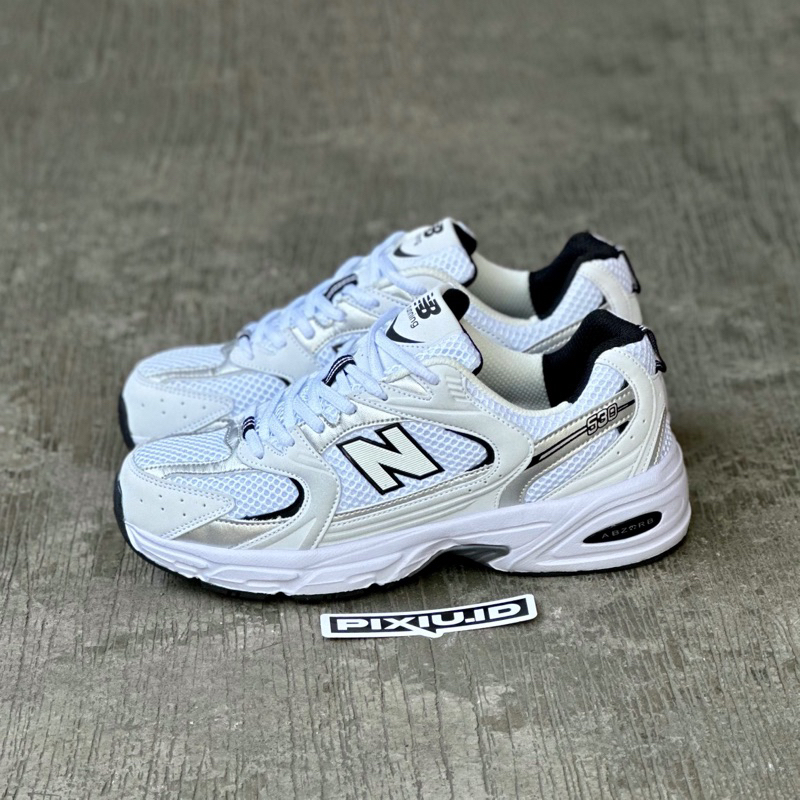 Jual NB - 530 WHITE INDIGO SILVER SEPATU PRIA & WANITA | Shopee Indonesia