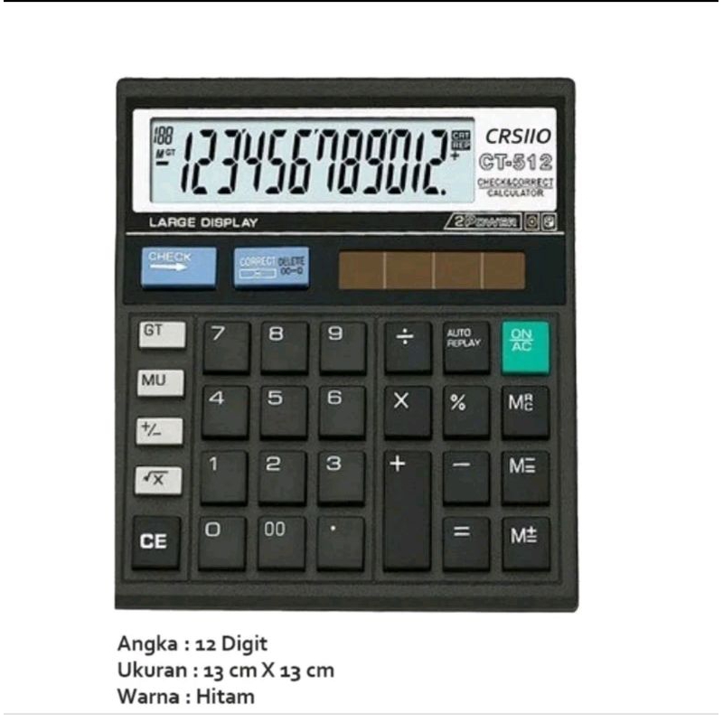 Jual Kalkulator CITIZEN 12 Digit | Alat Hitung CT 512 | Calculator ...