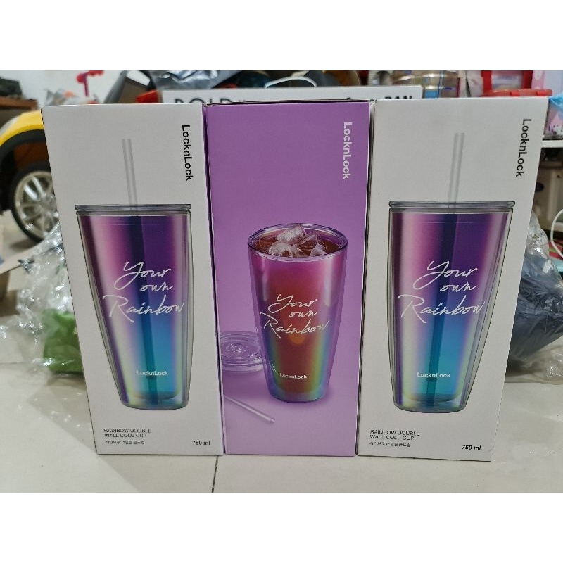 Jual Lock n Lock Rainbow Wall Tumbler With Straw 750ml | Shopee Indonesia