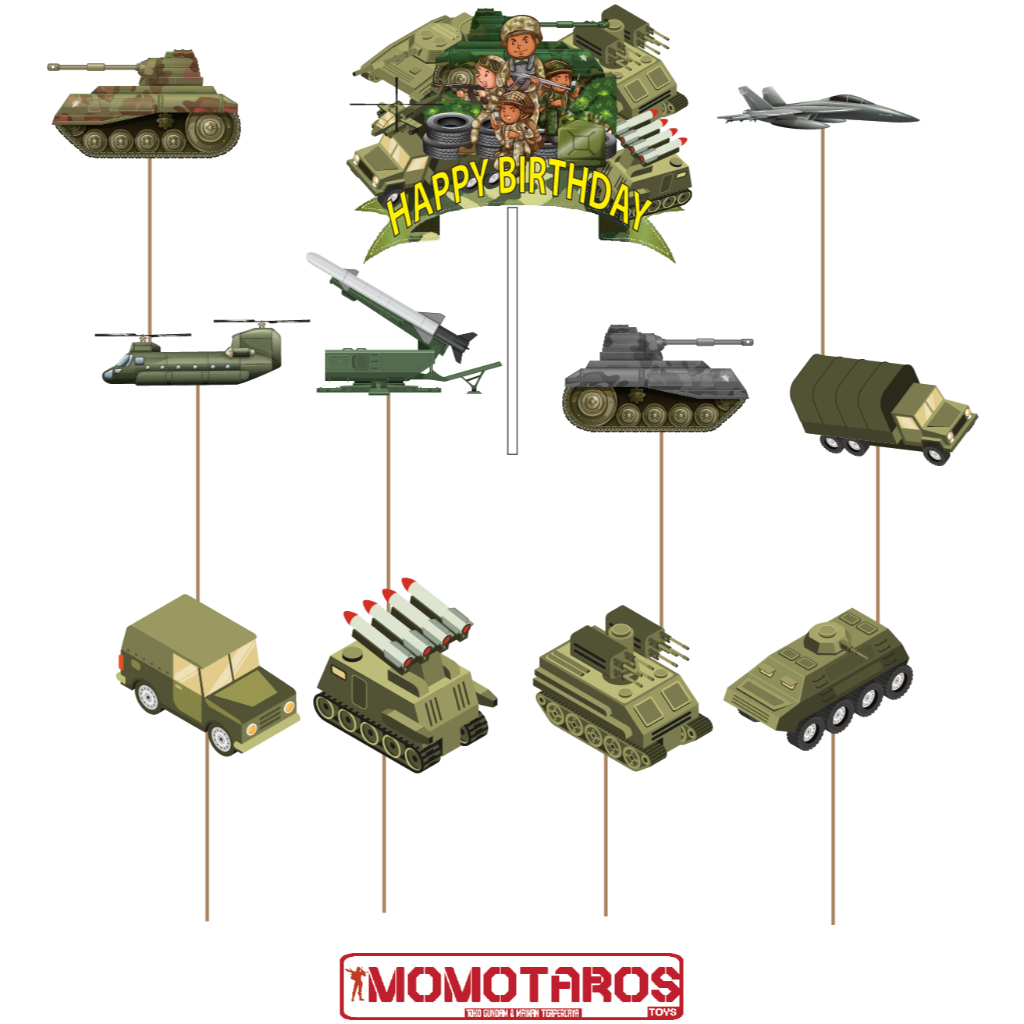 Jual Topper cake Army transport cartoon | Shopee Indonesia
