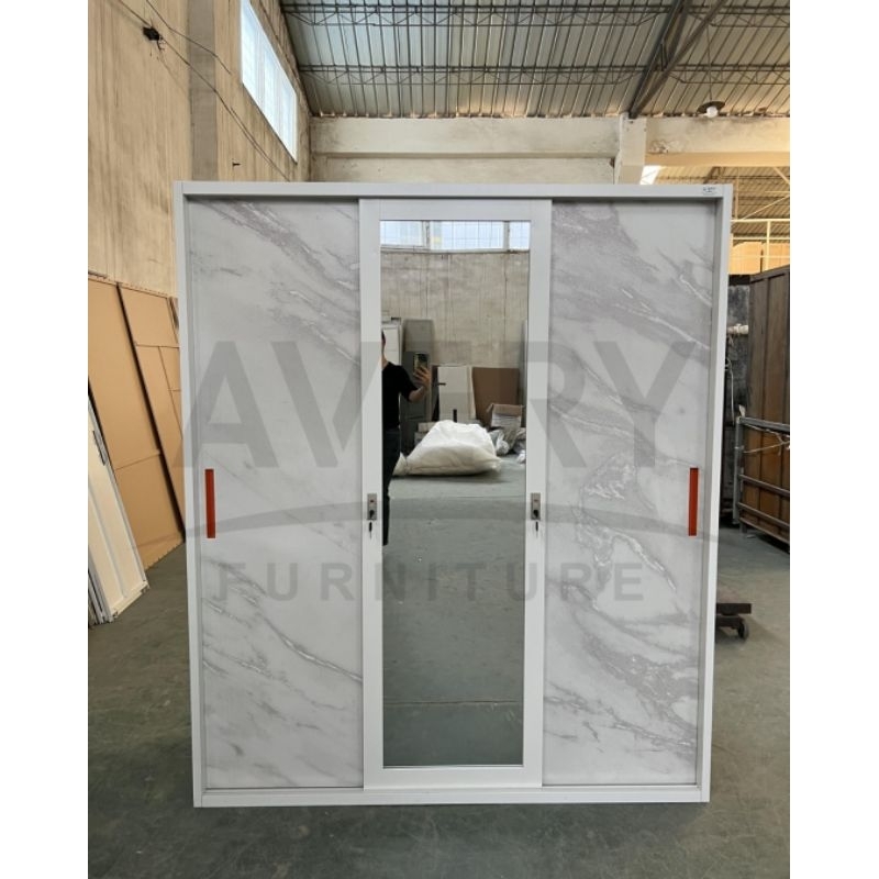 Jual Lemari besi sliding 3 Pintu Cermin Kunci SLSW 1600 AS | Shopee Indonesia