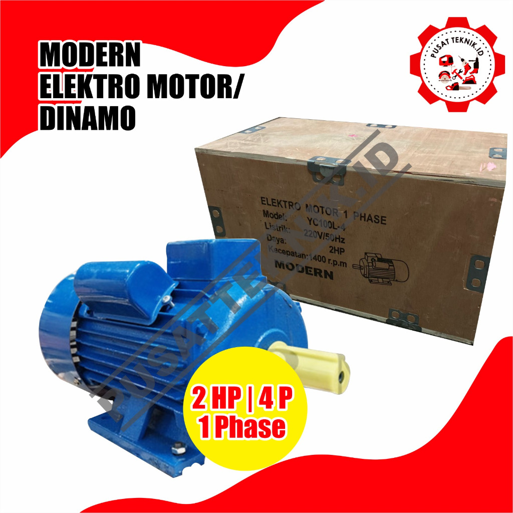 Jual MESIN DINAMO MODERN 4P/1400 RPM 2 HP ELEKTRO MOTOR MODERN 2HP ...