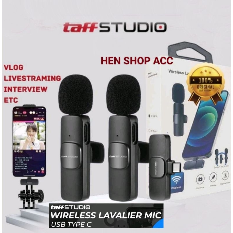 Jual MIC CLIP ON WIRELESS TAFF STUDIO MIC USB TYPE C (2 mic ) | Shopee ...