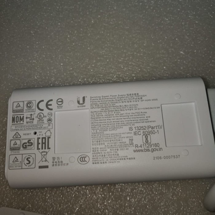 Jual UBNT UBIQUITI POE-24-12W / POE 24V 0.5A POE Adaptor Putih Second ...