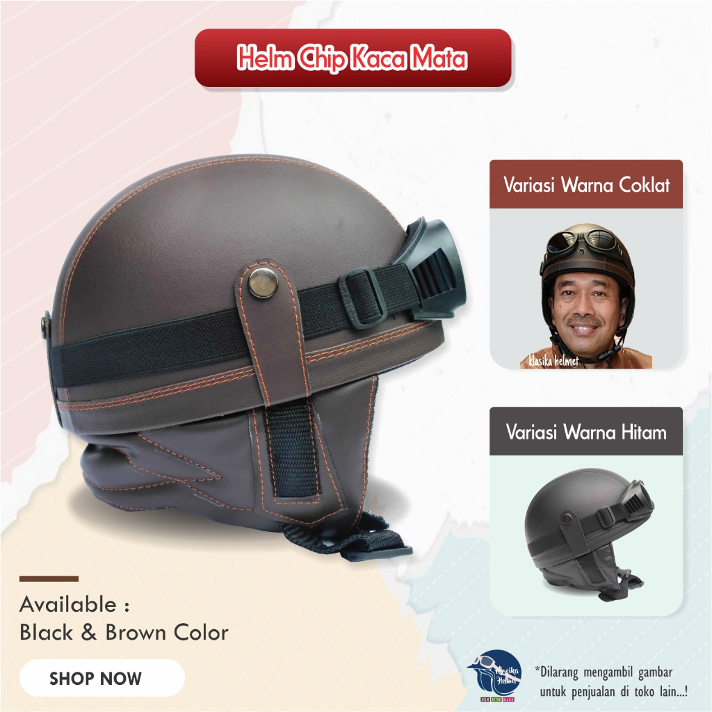 Jual Helm Jadul Model Chip Setengah Kepala Cocok Motor CB Vespa c70 ...