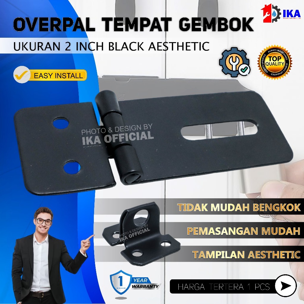 Jual OVERPALL HITAM TEBAL STAPLES / HASPS / TEMPAT GEMBOK/ CANTELAN ...