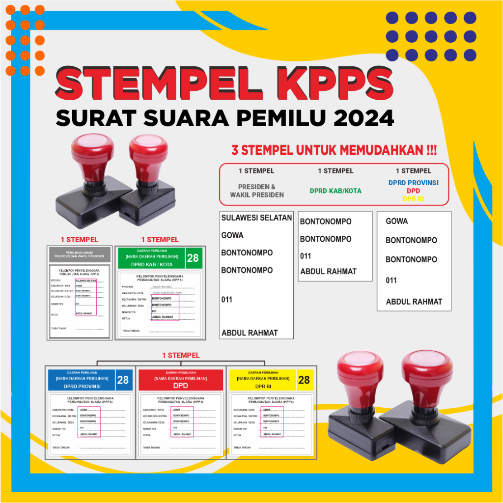 Jual CETAK STEMPEL KPPS SURAT SUARA PEMILU CETAK STEMPEL CALEG | Shopee Indonesia