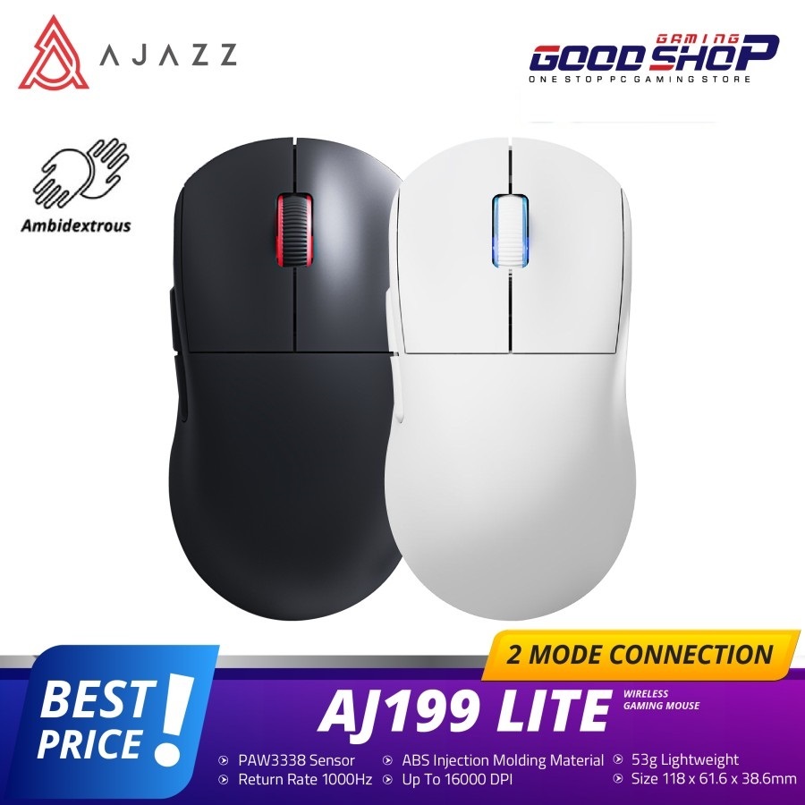 Jual Ajazz AJ199 Lite Edition Gaming Mouse Dual Mode PAW3338 up to ...