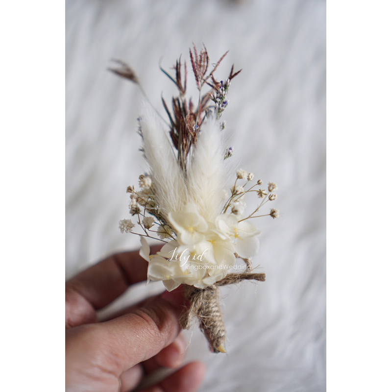 Jual Groom Corsage Boutonniere Korsage Pin Jas Pria Dried Flower Hiasan ...