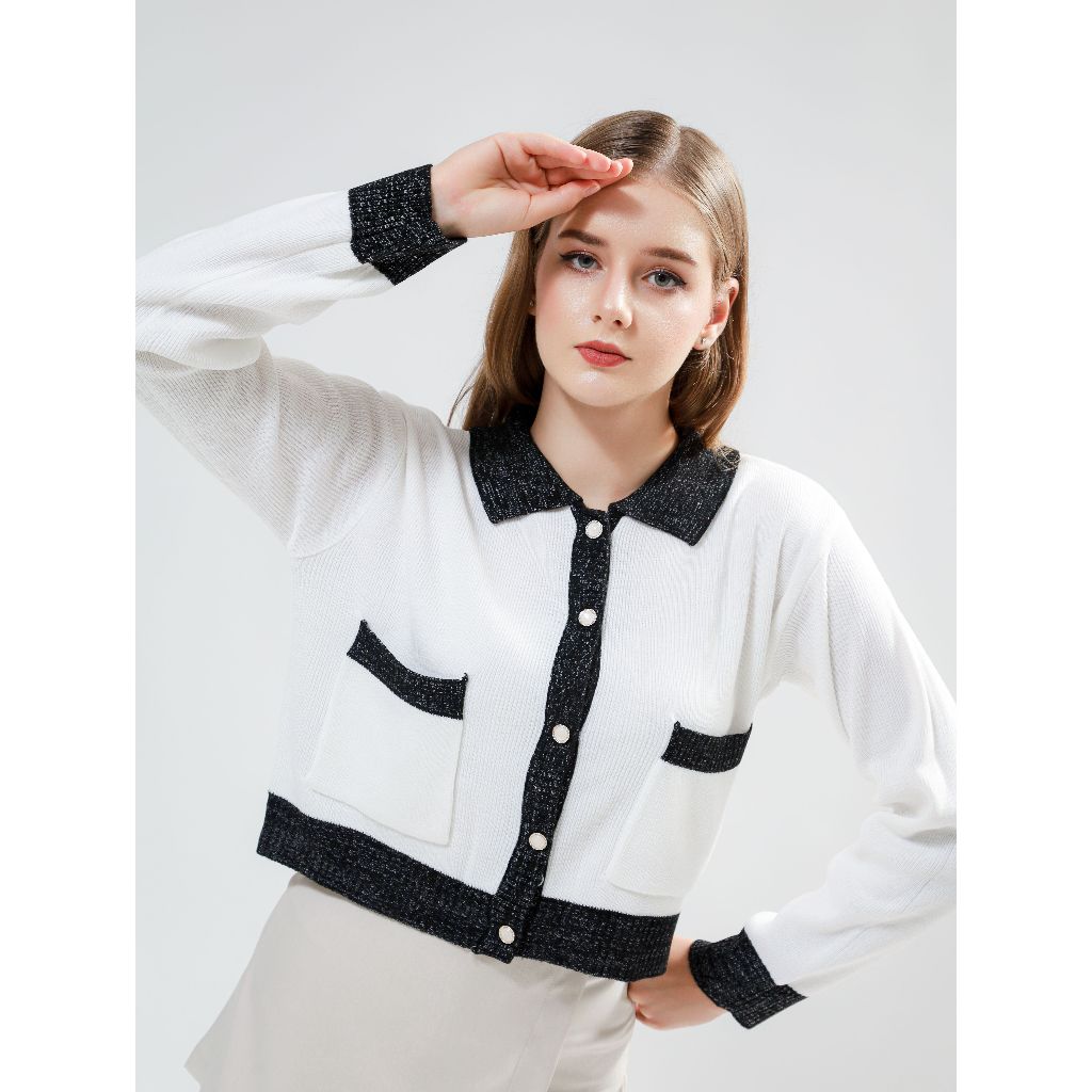 Jual NIGOO Elaya Crop Cardigan Knitwear Wanita | Shopee Indonesia
