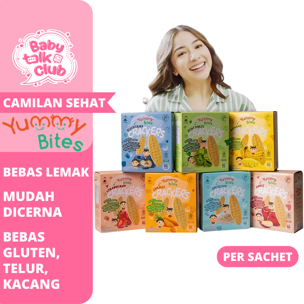 Jual [Kemasan Sachet/Satuan] Yummy Bites Baby Rice Crackers Biskuit ...