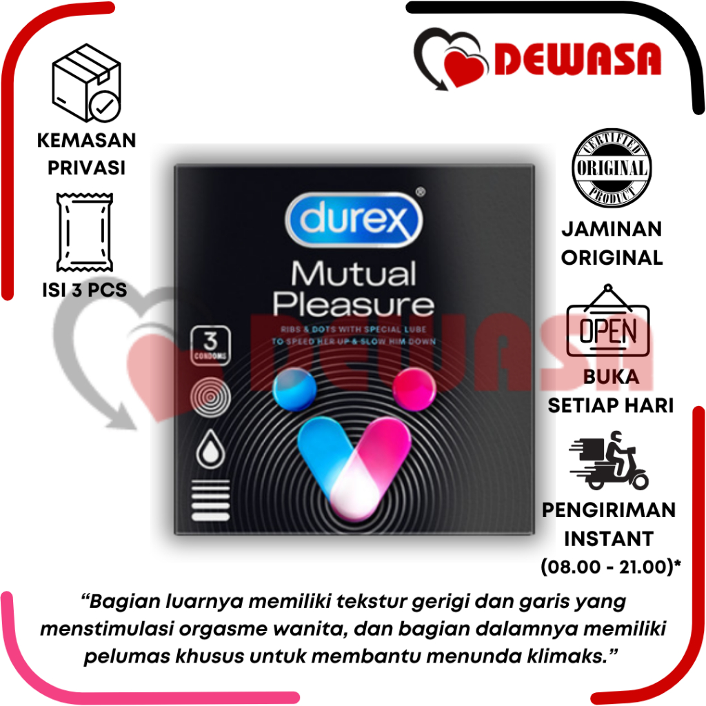 Jual Durex Kondom Mutual Pleasure - 3 Pcs | Shopee Indonesia