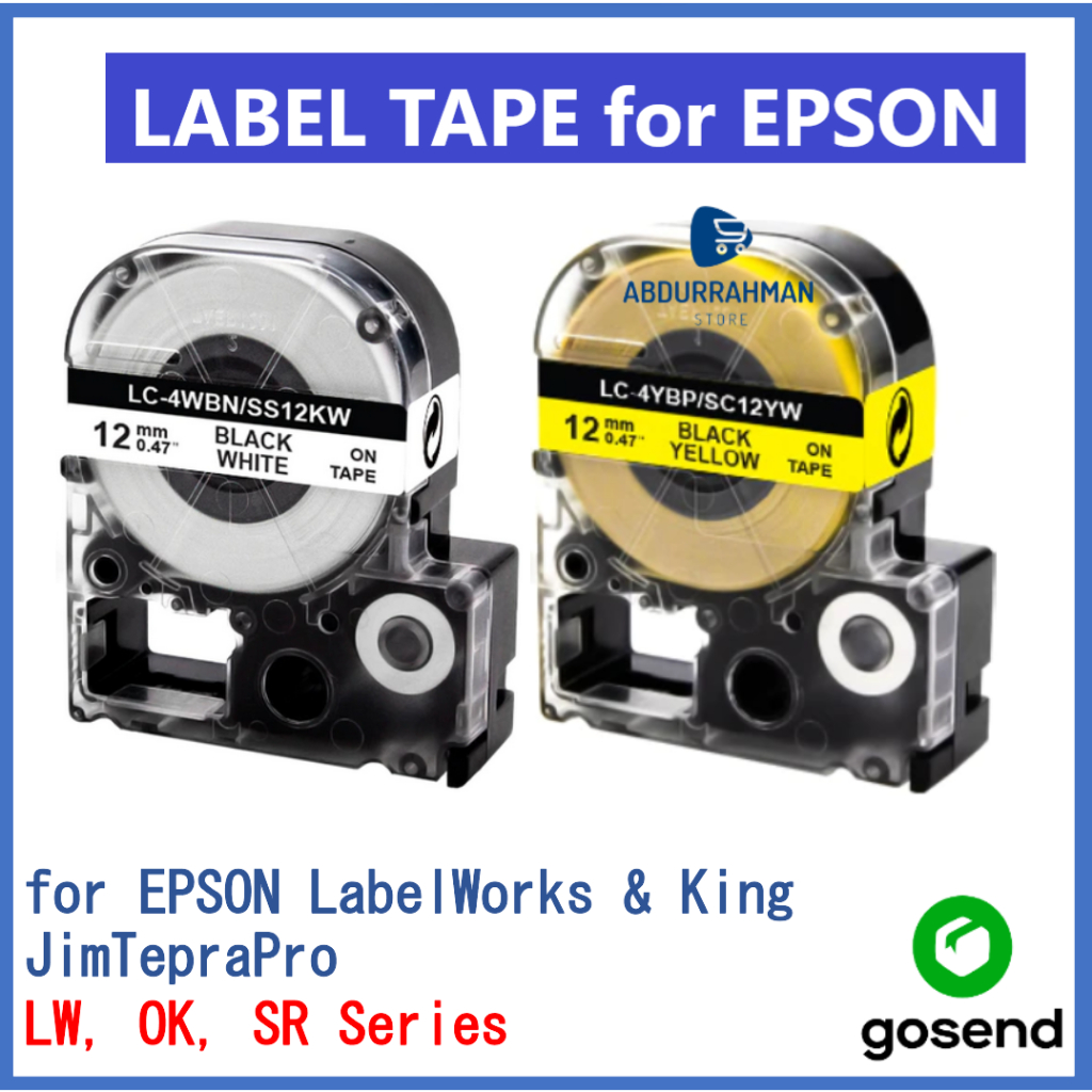 Jual Label Tape Cartridge Labelwork Epson Labelworks LW 9mm 12mm LW400 ...