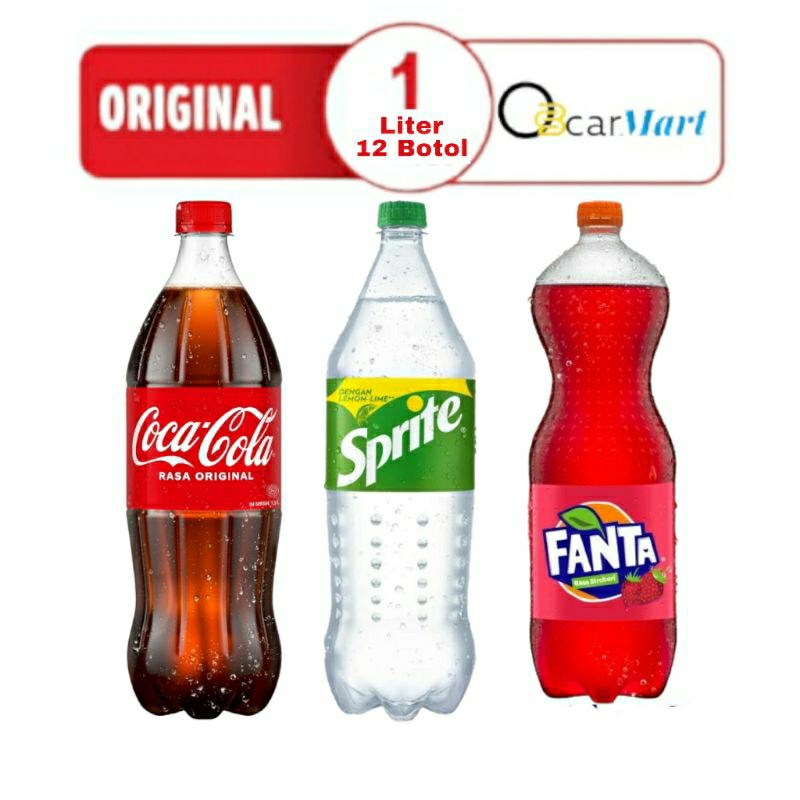 Jual SPRITE FANTA COCA COLA 1 Liter isi 12 Botol Besar ORNS | Shopee Indonesia