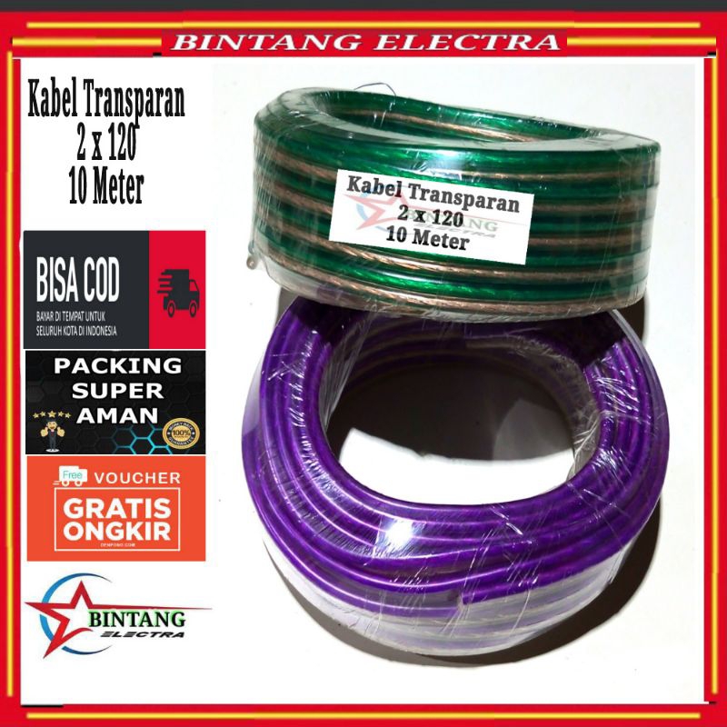 Jual 1 Roll Kabel transparan 2x120, panjang 10 meter | Shopee Indonesia