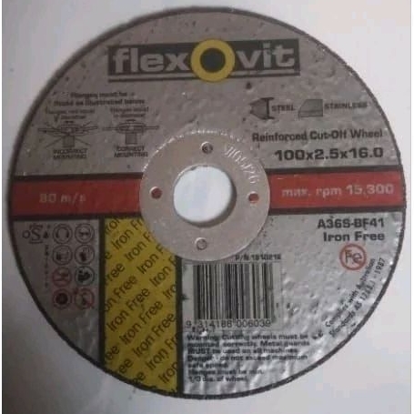 Jual FLEXOVIT 4 inch x 2.5 mm CUTTING 100 x 2.5 x 16 POTONG | Shopee ...