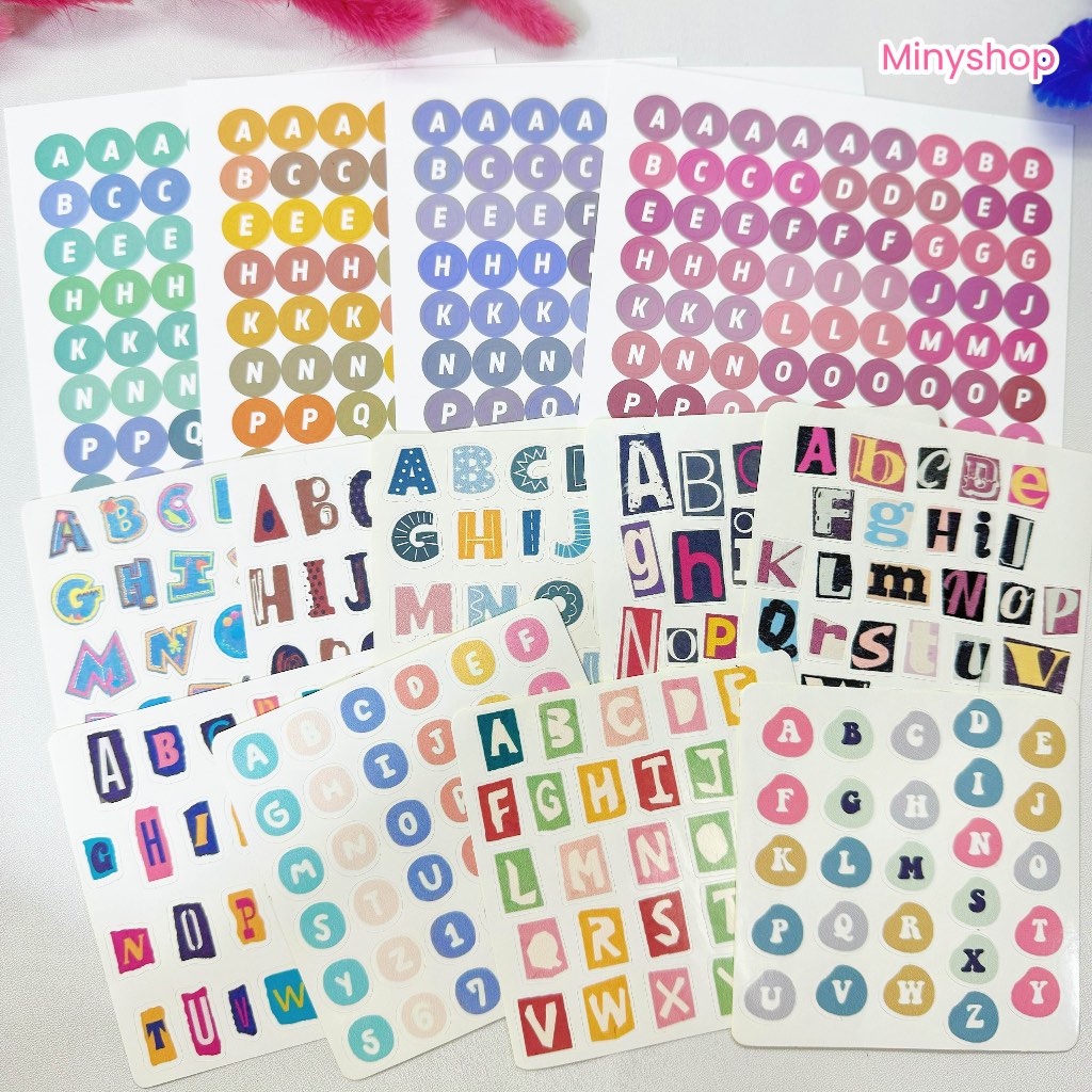 Jual sticker Abjad Alphabet Sticker Huruf Aestetic Kreatif Untuk Binder ...