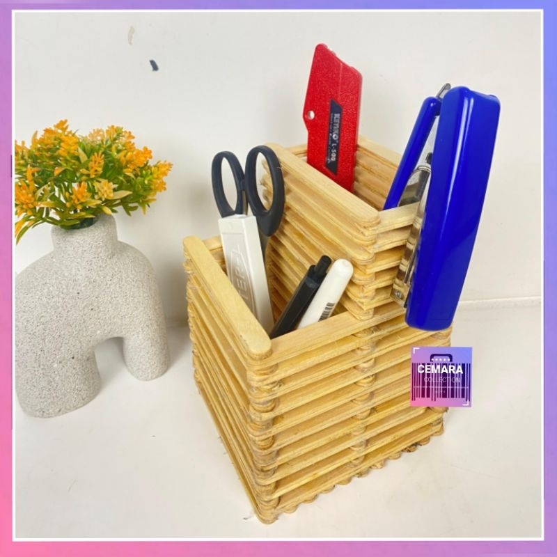 Jual Tempat Pensil Stik Es Krim Tempat Pulpen Spidol Cutter Tempat ATK ...
