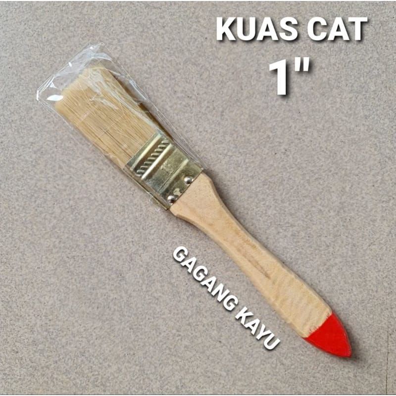 Jual Kuas Cat 1 Inc gagang kayu / Kuas Lukis / Kuas Cat Tembok | Shopee ...