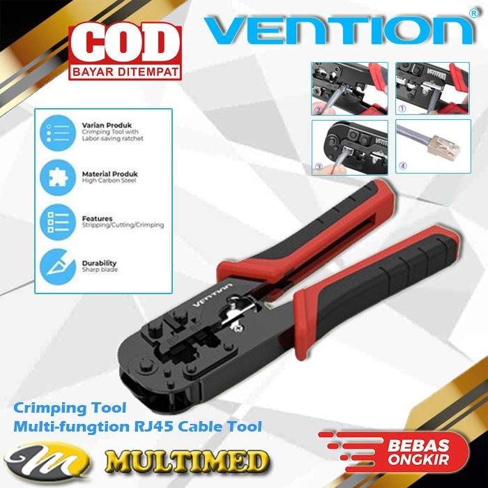 Jual Tang Crimping Vention Tool LAN Network Cable 6P 8P RJ45 | Shopee ...