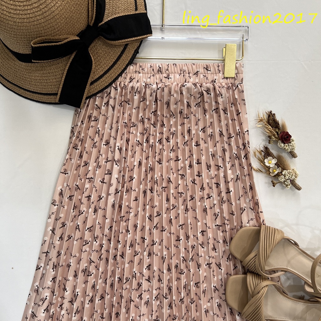 Jual ROK PLISKET WANITA KOREAN STYLE/ROK PLISKET PAYUNG MOTIF BUNGA ...