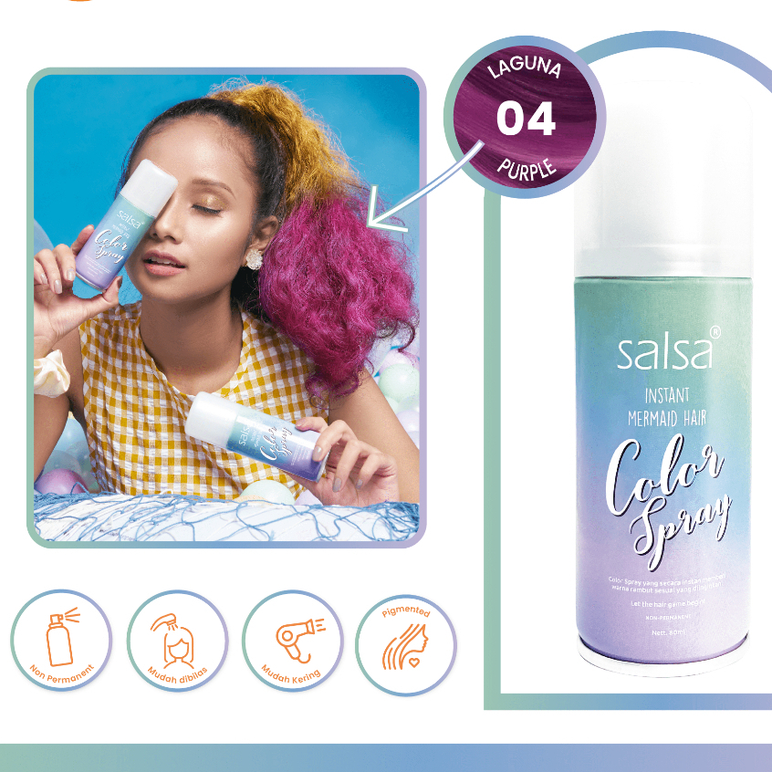 Jual Salsa Instant Mermaid Hair Color Spray - Semir Rambut Temporary 80 ...