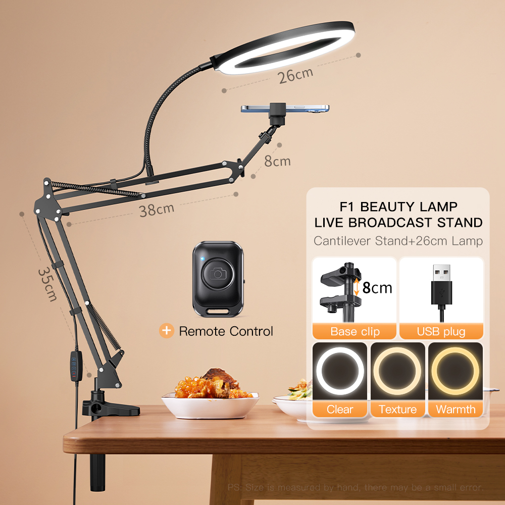 Jual JOPREE F1A LED Ring Light Stand Arm Handphone for Live Streaming ...