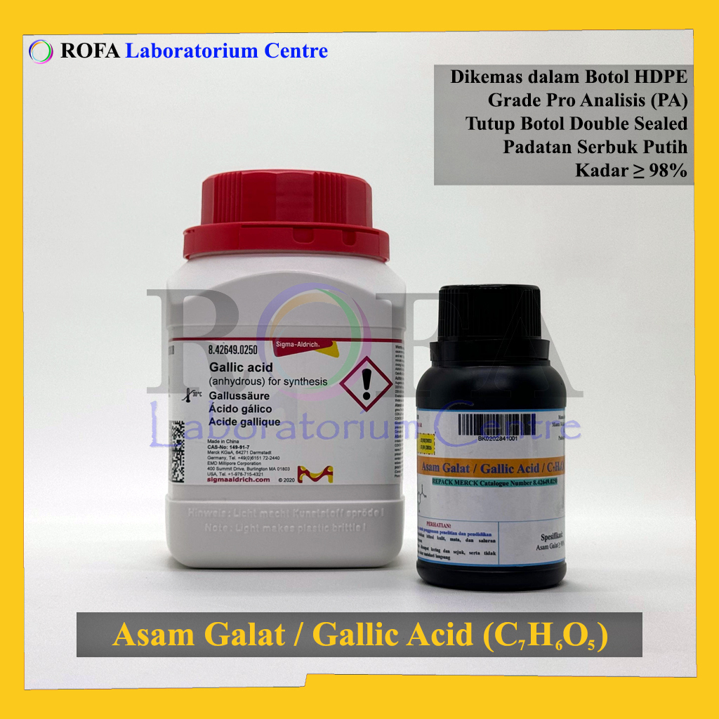 Jual Asam Galat / Gallic Acid / C7H6O5 Pro Analisis Eceran 1 Gram ...