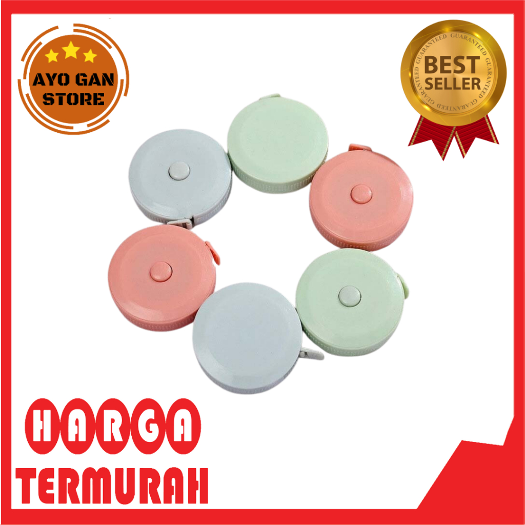 Jual Meteran Gulung Mini Roll Otomatis Putar Alat Ukur Flexible Baju ...