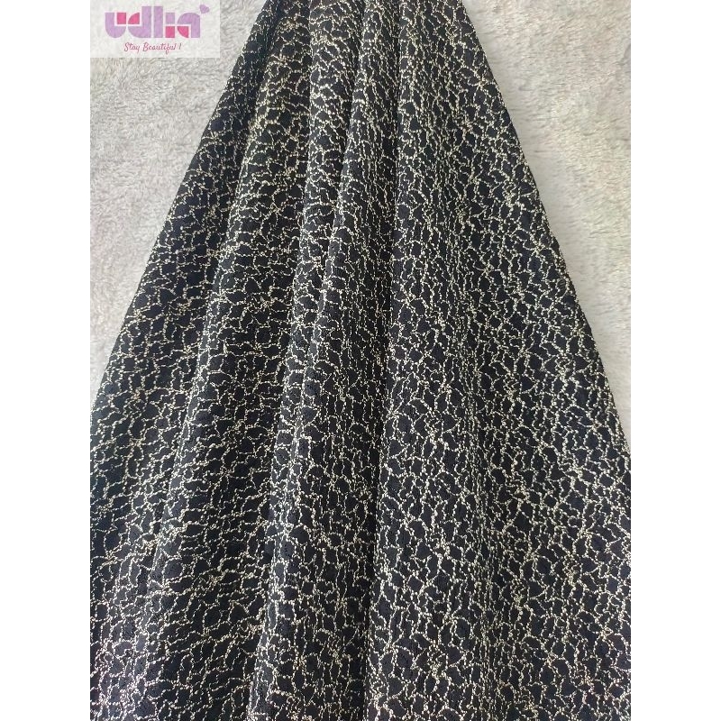 Jual Udlia Kain Brokat Hitam Benang Emas | Shopee Indonesia