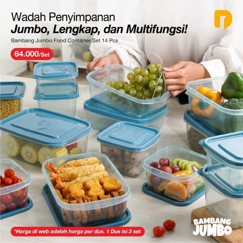 Jual Bambang Jumbo Food Container set 14 Pcs | Shopee Indonesia