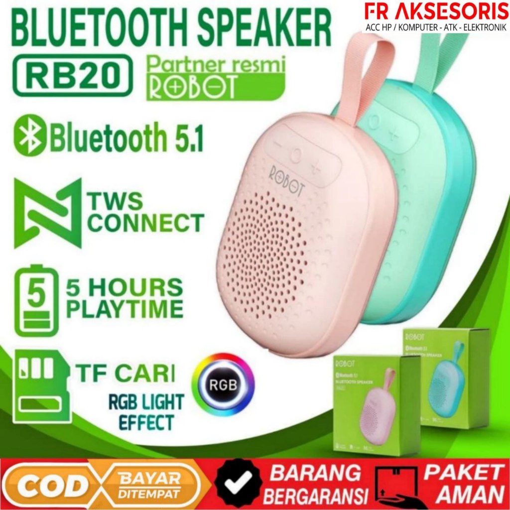 Jual Speaker Bluetooth Robot RB20 Portable Speaker Bluetooth 5.1 RGB TWS | Shopee Indonesia