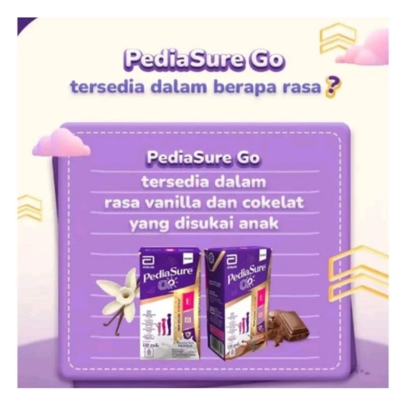 Jual PEDIASURE GO UHT COKLAT/VANILA 110ML | Shopee Indonesia