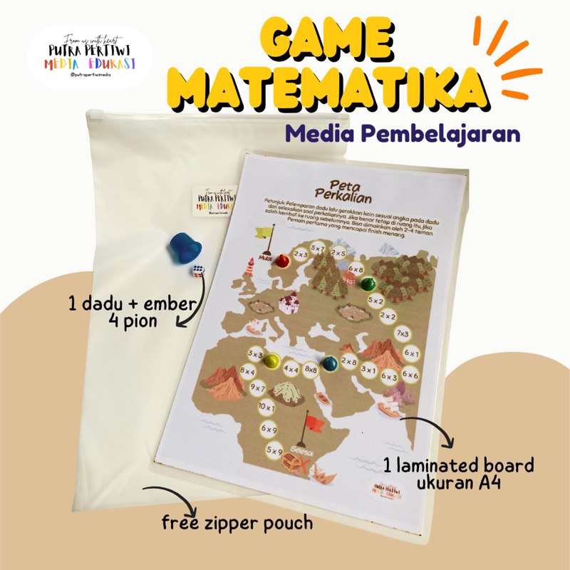 Jual Media Pembelajaran Games Matematika Ular Tangga Perkalian Busy ...