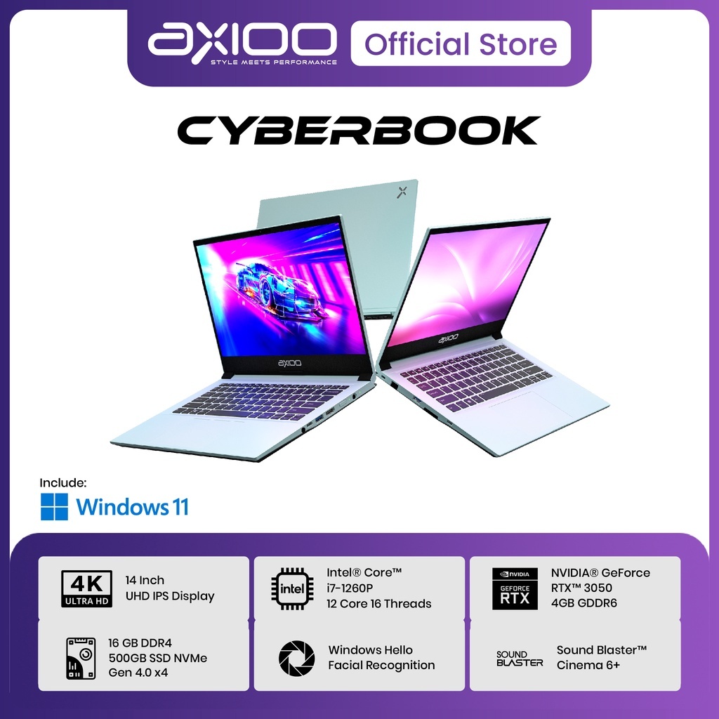 Jual LAPTOP AXIOO Cyberbook i7-1260P/Ram 16/500/RTX 3050/4K/Win 11 PRO ...