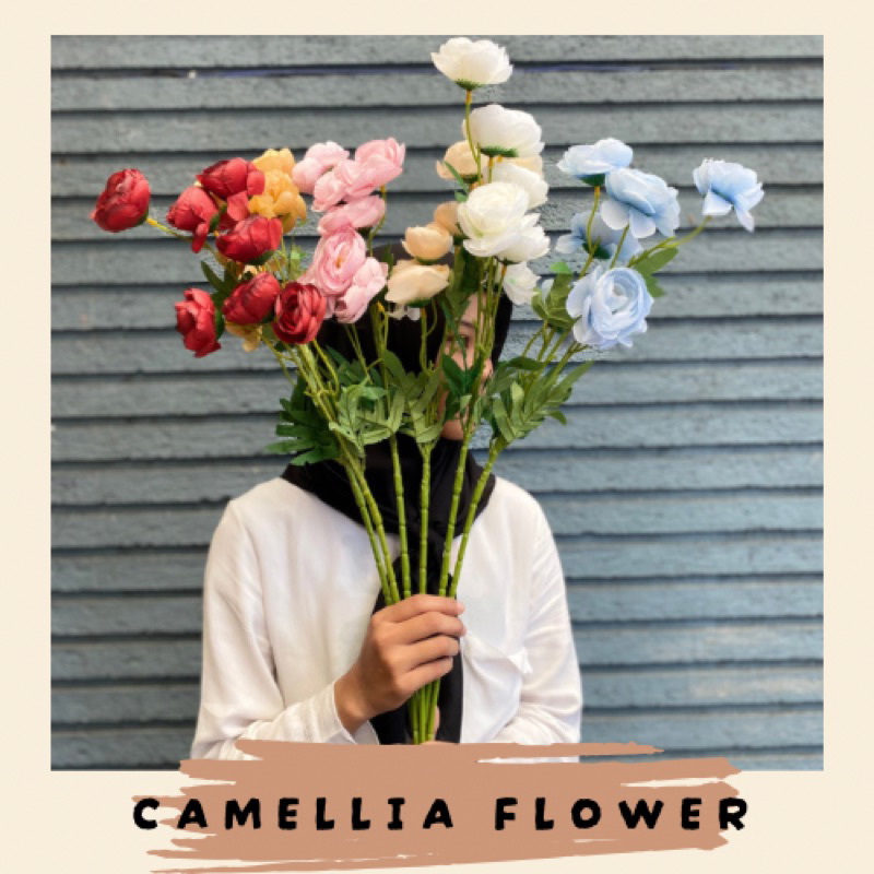 Jual BUNGA CAMELLIA 7 HEADS ARTIFICIAL FLOWER BUNGA MAWAR AESTHETIC ...