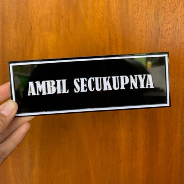 Jual signed akrilik AMBIL SECUKUPNYA Custom Tulisan Sign Board Akrilik ...