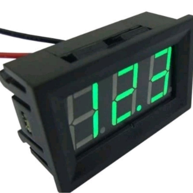 Jual VOLTMETER DIGITAL DC PLUS FRAME WARNA HIJAU 0.56" / 3.2 -30 VOLT ...