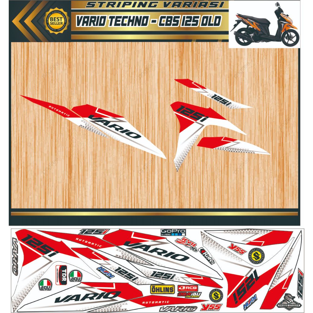 Jual STRIPING MOTOR HONDA VARIO TECNHO OLD DECAL VARIAN CUSTOM SIMPEL ...
