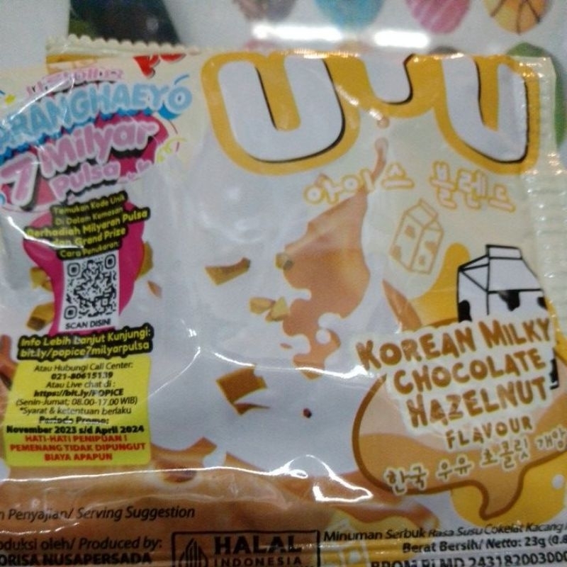 Jual Pop Ice Uyu Korean Milky Chocolate Hazelnut | Shopee Indonesia
