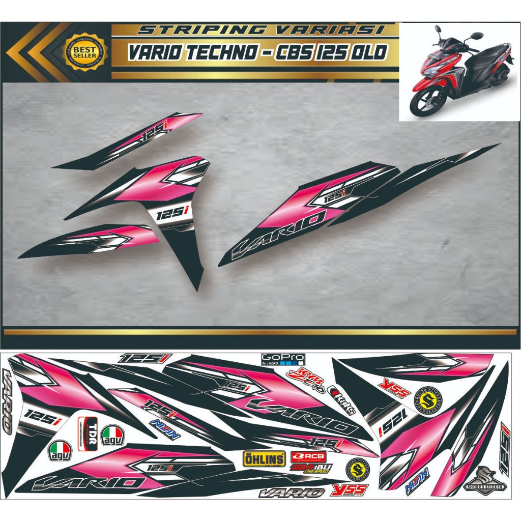 Jual STRIPING MOTOR VARIO TECNHO OLD DECAL VARIASI SIMPEL VARIAN ...