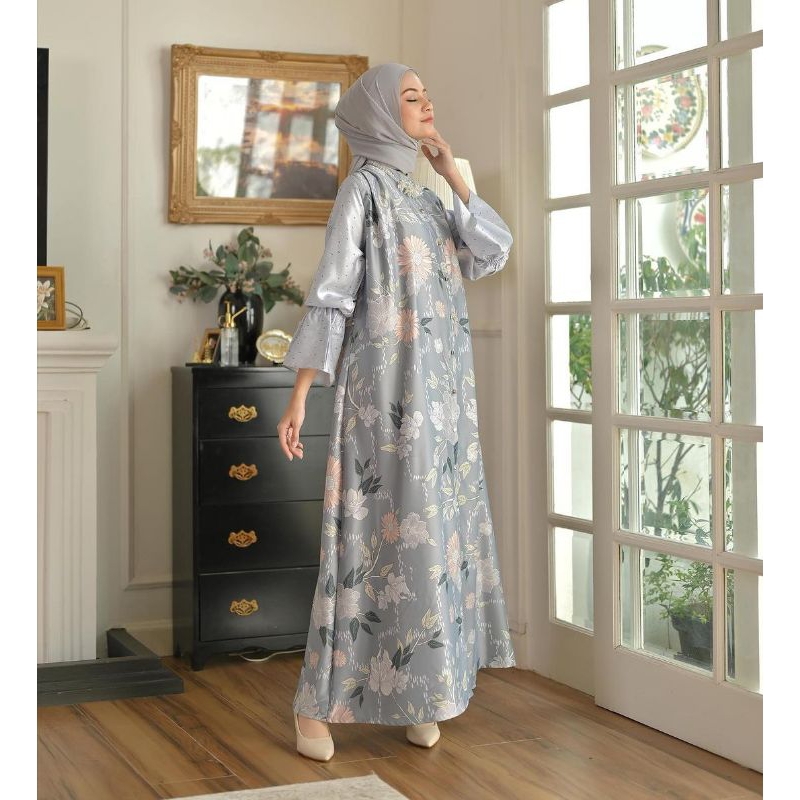 Jual Kamara Dress Blue M dan L by Vanilla Hijab | Shopee Indonesia
