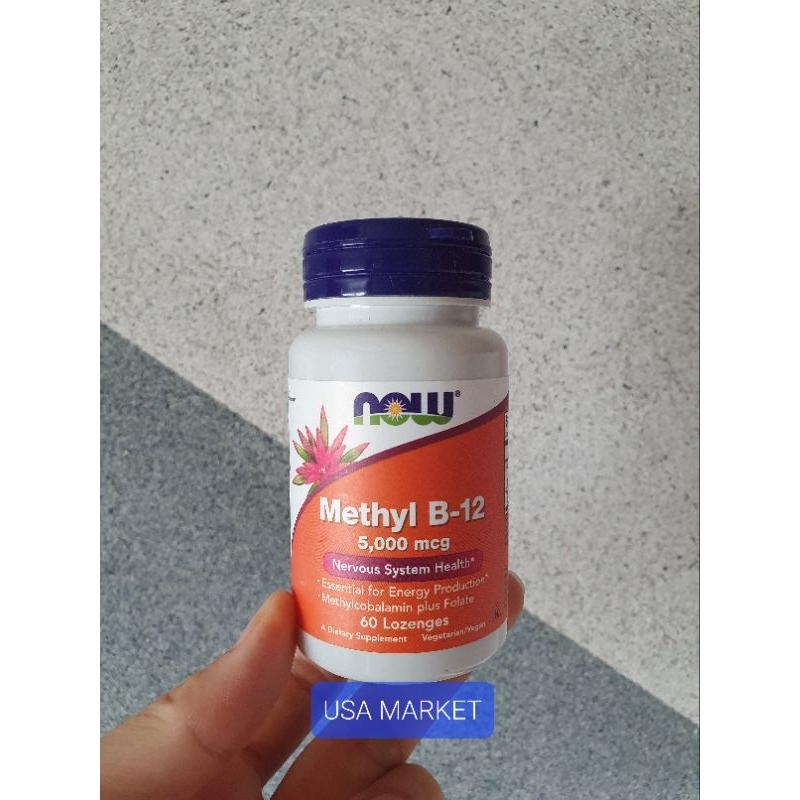 Jual Now Methyl B12 5000 mcg 60 lozenges methylcobalamin plus folate ...