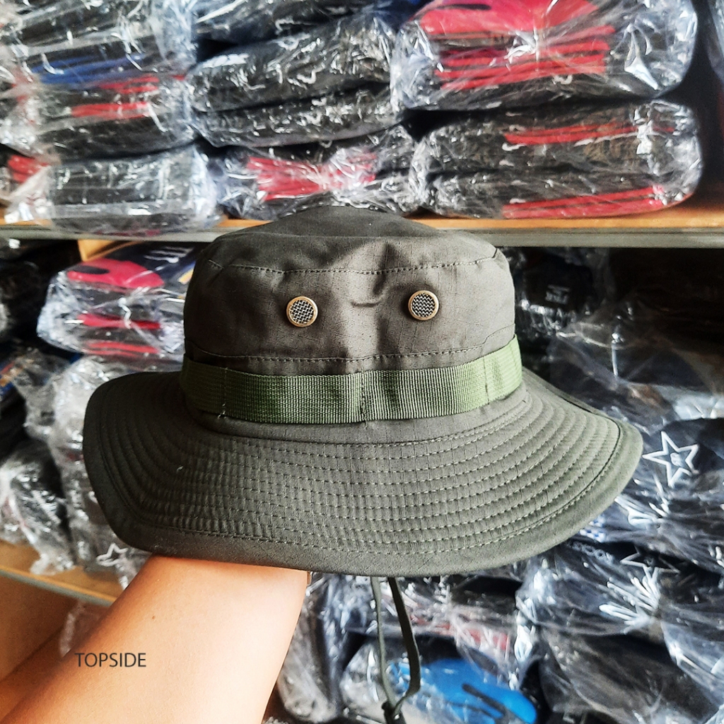 Jual Topi Rimba Gunung Kanvas Polos Pria Wanita Topside | Shopee Indonesia