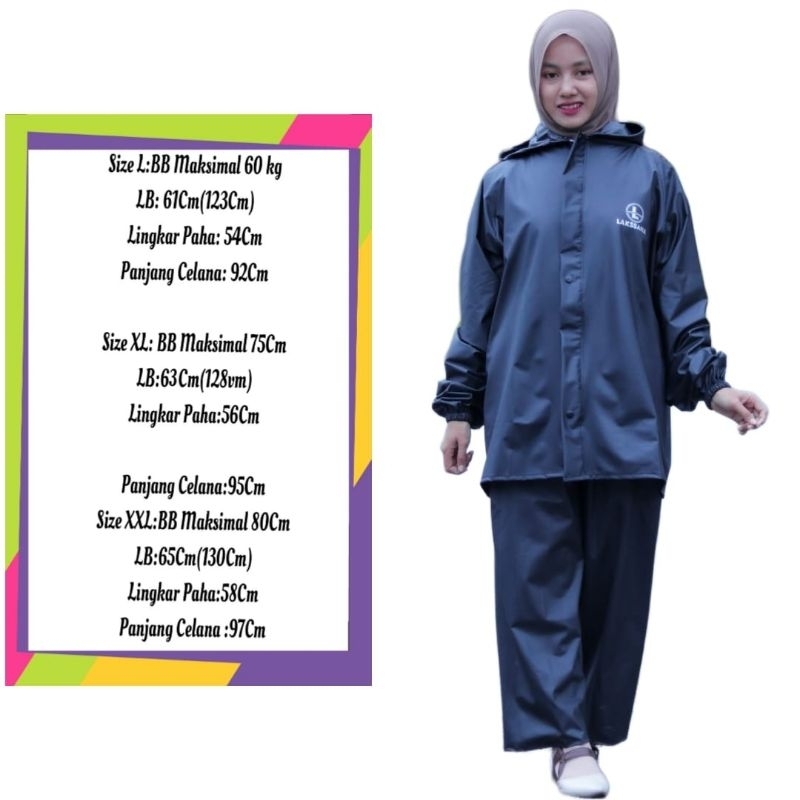 Jual Jas Hujan Raincoat Anti Rembes Pria Wanita Bahan PVC 025 Tebal Kuat Elastis BY LAKSANA JAS ...